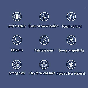 Heave Wireless Sports Earbuds,Bluetooth 5.0 Headphones with Mini Charging Case,TWS Stereo Earphones in Ear Touch Control Earphone with Mic for iPhone Android Pink