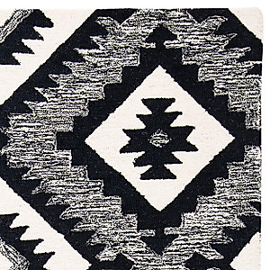 SAFAVIEH Aspen Collection Accent Rug - 2' x 3', Charcoal & Black, Handmade Wool, Ideal for High Traffic Areas in Entryway, Living Room, Bedroom (APN813Z)