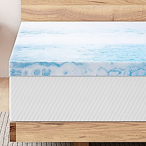 BedStory 2 Inch Memory Foam Mattress Topper Queen Size, Gel Infused Swirl Memory Foam Bed Topper for Back Pain Relief, Cooling Mattress Pad Ergonomic Design Skin-Friendly, CertiPUR-US Certified