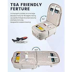 LOVEVOOK Carry on Backpack, 40L Travel Backpack as Personal Item Flight Approved, Waterproof Large TSA 17inch Laptop Backpack Luggage Daypack Business Weekender Overnight with 3 Packing Cubes, Grey