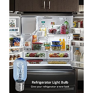 2Pcs Fridge Light Bulb Replacement T8 E17 40Watt Light Bulb Fit for Whirlpool KitchenAid Electrolx Kenmore Frigidaire Refrigerator 297048600 241552802 AP3770086 1056577 AH976993 EA976993 PS97699