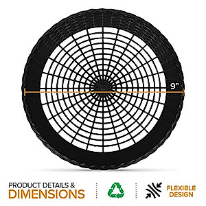 Stock Your Home 9” Paper Plate Holder in Black (12 Count) - Paper Plate Holders Plastic Heavy Duty - Plastic Paper Plate Holder - Woven Paper Plate Holder - Paper Plate Holders Reusable