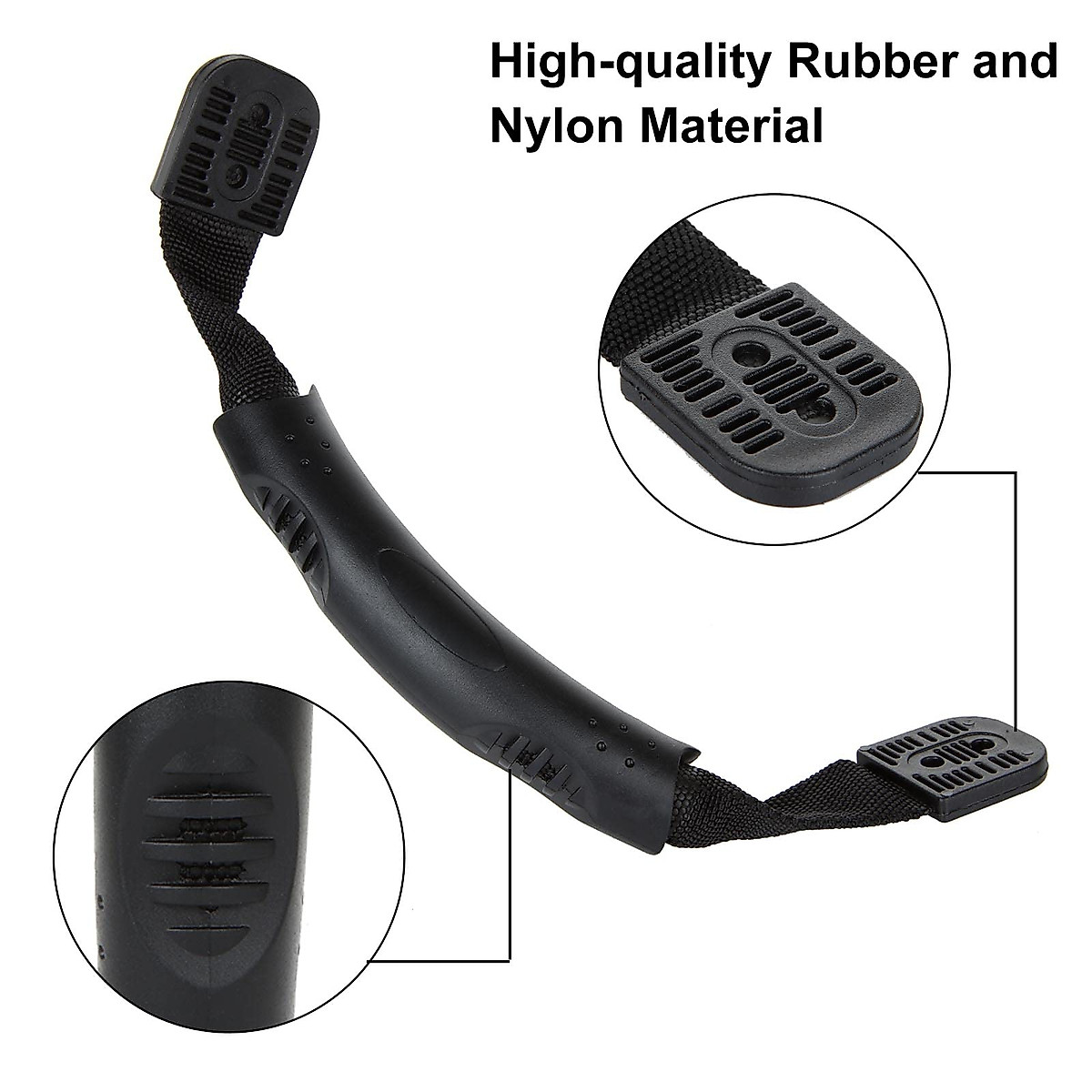 EATHEATY 8 Pack Kayak Handles Replacement, Heavy Duty Kayak Carry Handles, Durable Canoe Boat Side Mount Handle Accessory Kit for Kayaks Boat Suitcase Luggage, Black, Including 40 Mounting Screws