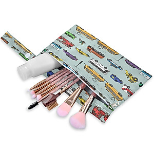 2pcs Bus Truck Car Cloth Diaper Wet Dry Bag Waterproof Reusable Wet Dry Organizer,Transportation Washable Wet Bag with Two Zippered Pockets for Travel Beach Gym Swimsuits Toiletries