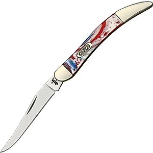 Case Cutlery 910096STAR Star Spangled Banner Corelon Toothpick Pocket Knife with Stainless Steel Blade, Red, White and Blue Mixed Corelon