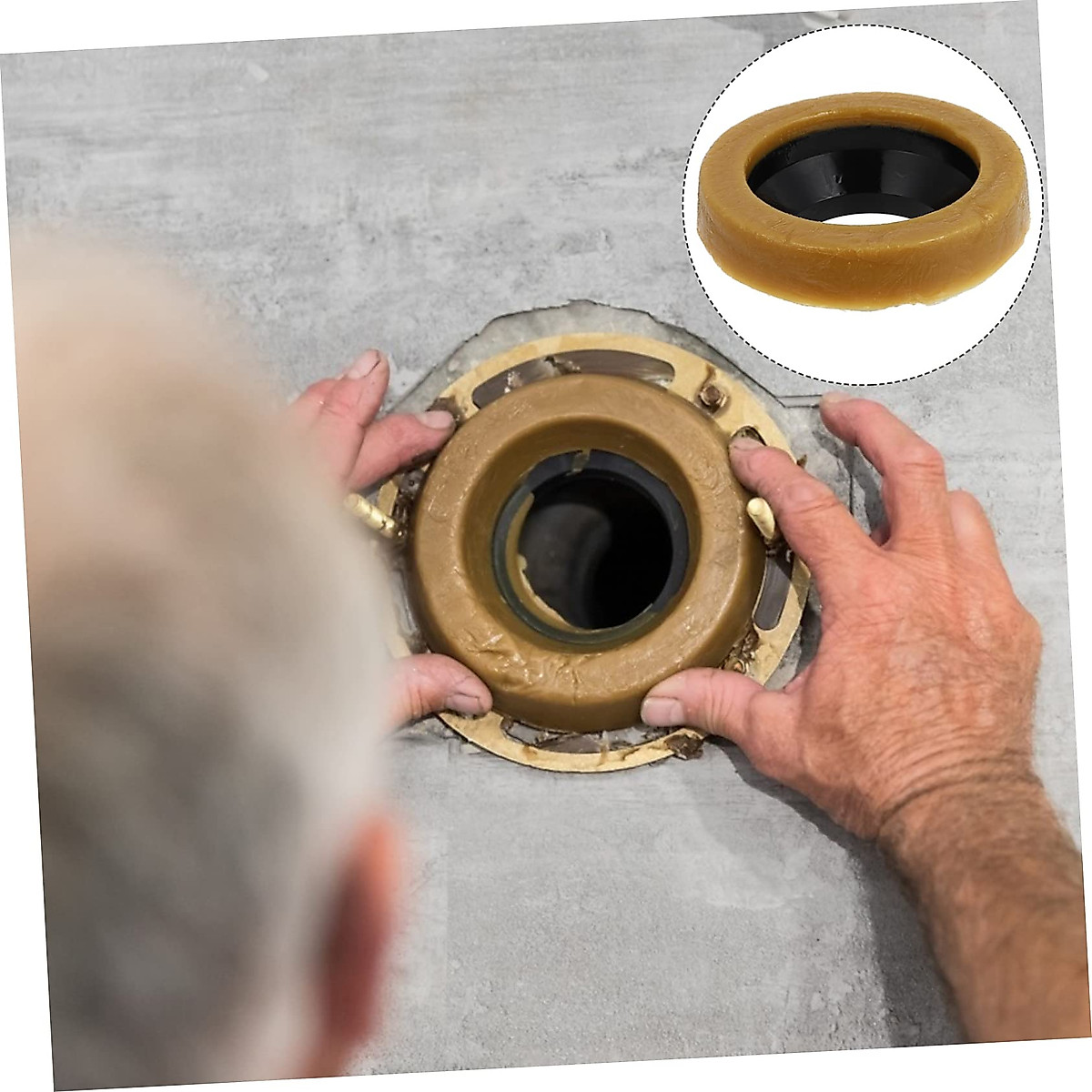 Uonlytech 3 Sets Toilet Seal Brass Washers Ring Kit Brass Fittings Toilet Fixed Accessories Toilet Wax Ring with Bolts Toilet Wax Seal Kit Toilet Seat Fixed Accessories Toilet Seat Bolts