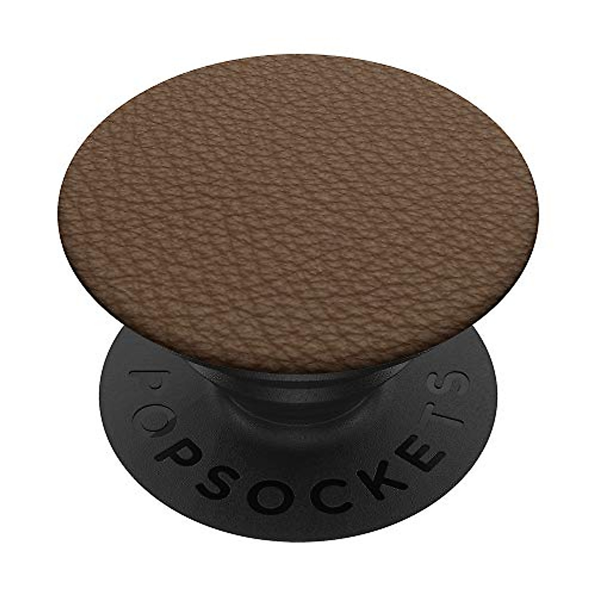 Dark Brown Leather PopSockets PopGrip: Swappable Grip for Phones & Tablets