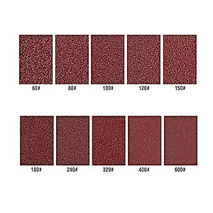 Jiayouy 40 Grit 9 Inch 6 Hole Hook and Loop Sanding Disc Flocking Sandpaper for Random Orbit Sander 10Pcs