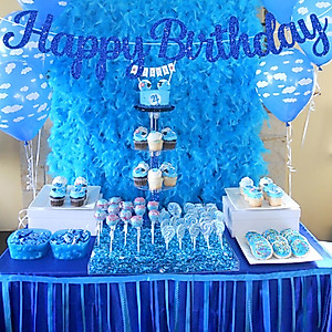 BEISHIDA Blue Happy Birthday Banner - NO DIY,10Feet,Pre-Strung-Glitter Happy Birthday Sign, Happy Birthday Garland,Happy Birthday Backdrop,Happy Birthday Decorations for Women