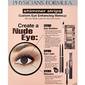 Physicians Formula Shimmer Strips Custom Eye Enhancing Kit with Eyeshadow, Eyeliner & Mascara, Nude