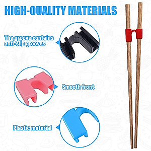 Chopstick Helper Training Kit, 30 Pieces Reusable Chopsticks Hinges Connector, Non-slip Plastic Chopstick Holder, Training Chopstick for Adults Kids Beginner Trainers