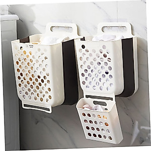 Alipis 1 Set Wall Hanging Laundry Basket Plastic Laundry Basket Laundry Storage Basket Plastic Bins Storage Baskets Large Wall Mounted Laundry Basket Wall Laundry Hamper Clothes Basket Pp