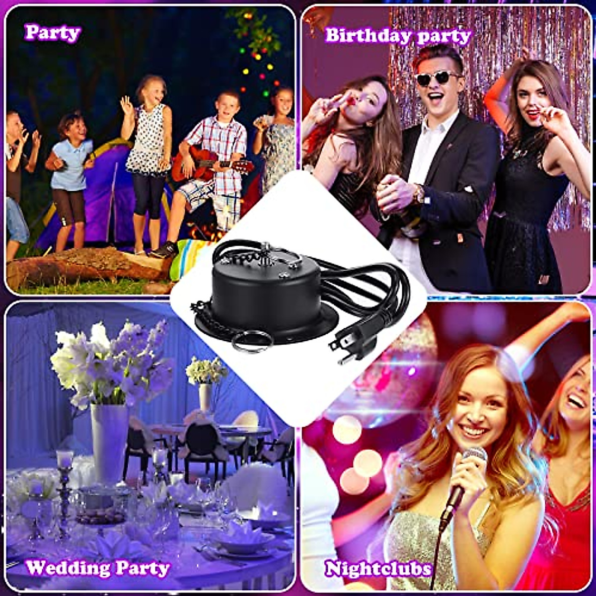 Therwen 3 Pcs Disco Ball Motor Heavy Duty Mirror Ball Motor 3RPM Slow Rotating Motor Disco Ball Rotator for 12-16" Mirror Ball and Under