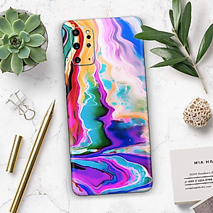 DesignSkinz Blurred Abstract Flow V33 Protective Vinyl Decal Wrap Skin Cover Compatible with The Samsung Galaxy S20 (Screen Trim & Back Glass Skin)