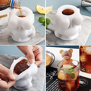 Bear Ice Molds 2 Pack - Silicone Ice Cube Tray - Handmade Cute 3D Ice Cubes - DIY Beverage Iced Coffee Juice Cocktail (Color : Rose, Size : Small)