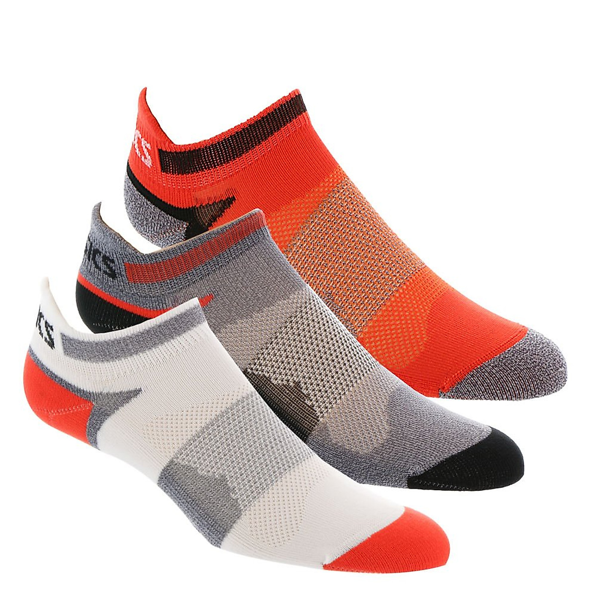 ASICS Quick Lyte Cushion Single Tab Running Socks, Cone Orange Assorted, Large