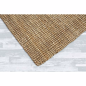 IRONGATE Jute Handspun Area Rug - Premium Jute Handwoven Reversible Chunky Textured Tan Beige Neutral Throw Accent Rug Carpet - Rustic Farmhouse Living Room Bedroom Den Study Décor -24" x 36" Natural