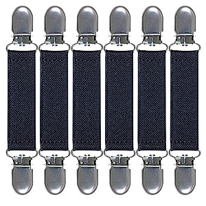 Senker Fashion 6 Pieces Elastic Glove and Mitten Clips for Kids and Baby, Extra Strong Stainless Steel Glove Clips