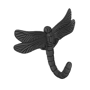 Cabilock Retro Dragonfly Shape Hook Coat Hat Key Hanger Iron Cast Craft Home Decorative Wall Hook