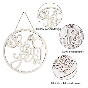 Engagement Party Decorations, She Said Yes Wooden Sign Bridal Shower Engagement Photo Booth Props for Wedding Party Decorations