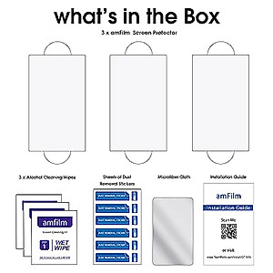 amFilm 3 Pack Screen Protector for ASUS ROG Ally Handheld 7 inch 2023, Tempered Glass, Transparent Ultra HD, Anti-Scratch, Anti-Fingerprint