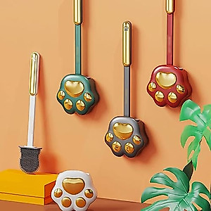 Cute Silicone Toilet Brush Wall Mount with Handle Bathroom Accessories Toilet Cleaner Brush Toilet Bowl Brush and Holder Set