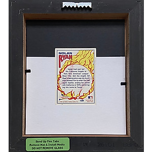 Trading Card Display Frame (1) Single Trading Card - Black (White Trim) Matting and Black Frame