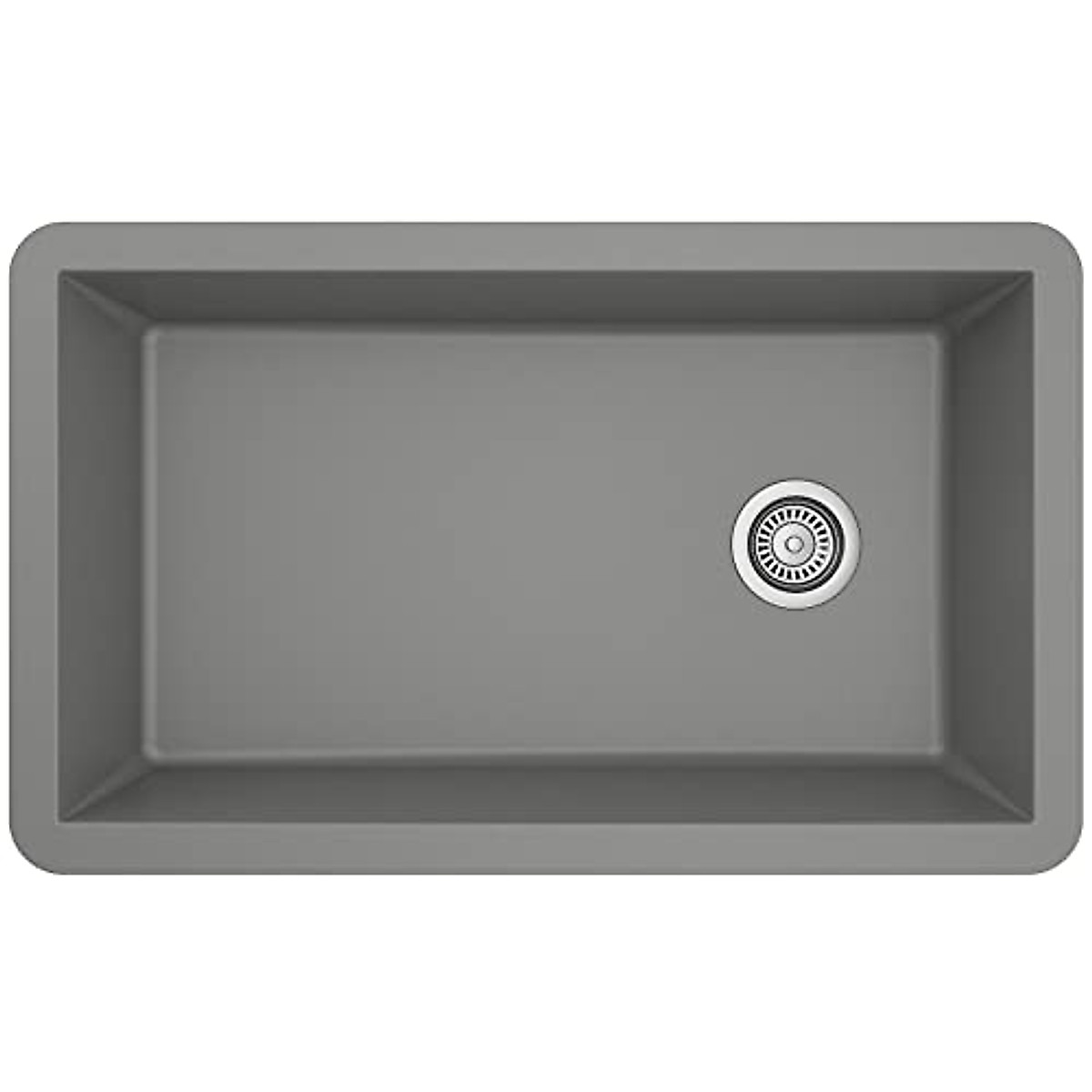 Karran QU-670 Undermount Quartz Composite 32 in. Single Bowl Kitchen Sink in White