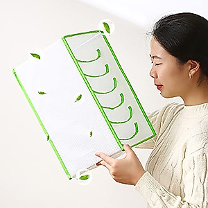 EIIXMSO Wardrobe Clothes Organizer and Storage with Support Board - 2 Pcs of 7 Grids , Large Foldable Closet Drawer Storage Boxes for Jeans T-shirt Pants Legging (Green)