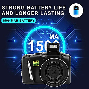ZRQYHN 48mp Mirrorless Camera 2.7k High Definition Video Recorder Household Digital Camera, Built-in Flashlight, Support 3 Metering Modes, for Family Gatherings