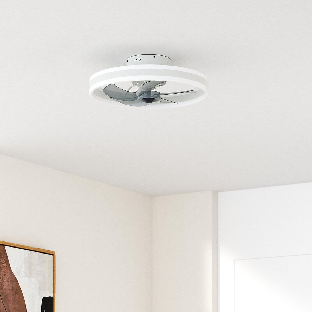 Orison Smart Ceiling Fans with Lights Compatible with Alexa and Google Assistant 20", Low Profile Ceiling Fan with Lights Remote,APP Control,6 Speed Reversible Blades for Bedroom/Living Room