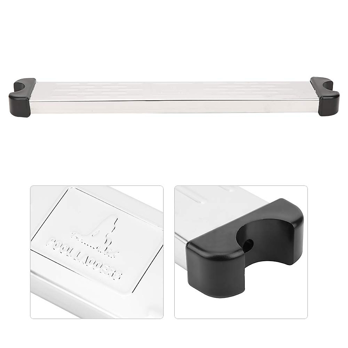 Restokki Swimming Pool Ladder Pedal, Stainless Steel & ABS, Anti-Slip, Silver