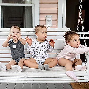 Burt's Bees Baby unisex baby Bodysuits, 3-pack Long & Short-sleeve One-pieces, 100% Organic Cotton Bodysuit, A-bee-c, 6 Months US