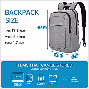 KOPACK Laptop Backpack, 15.6 Inch Slim Anti-Theft Laptop Backpack with USB Charging Port, Functional Travel Business College Commute Backpack, with Multiple Compartments for Men Women High Schoolers