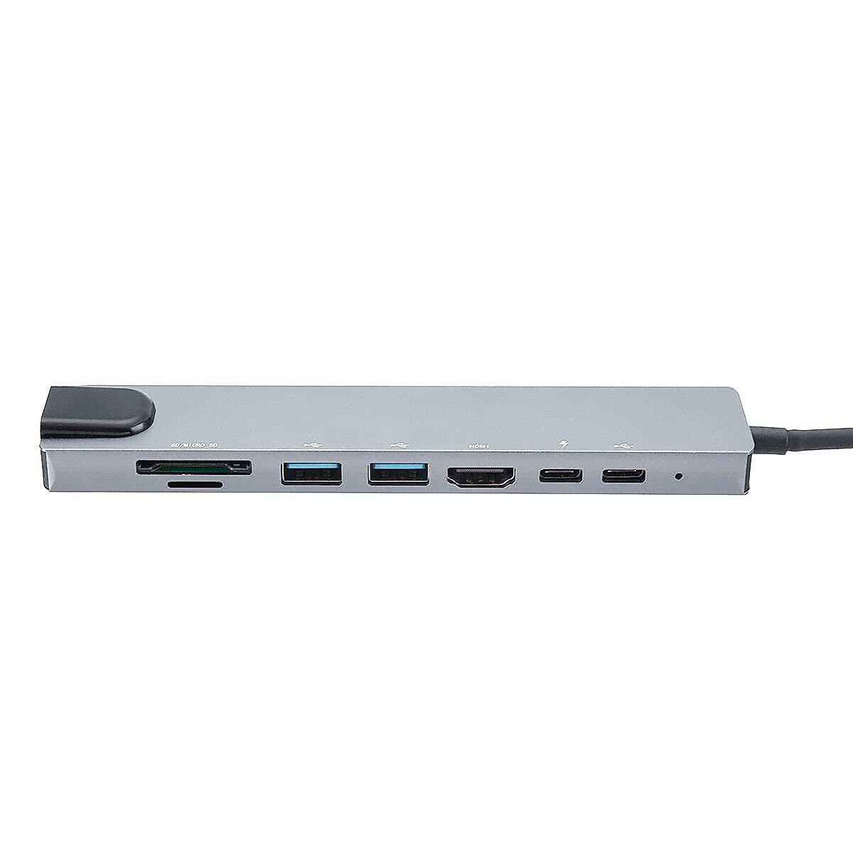 ANDROSET 8 in1 USB C to Type C USB 3.0 Hub 4K HDMI Ethernet Micro SD/TF Card Adapter Dock