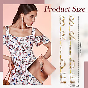 Rhinestone Bride Earrings for Women 2 Pairs Bride Letter Dangle Earring Bachelorette Gifts for Bride Bridesmaid Bridal Earrings for Wedding Bridal Shower