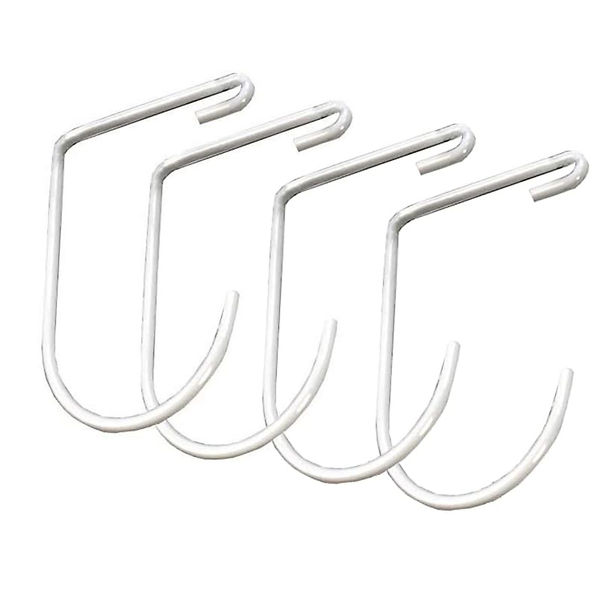 RACK YOUR GARAGE Overhead Rack Hooks for Hanging from Ceiling Rack and Wall Shelving Deck, Heavy Duty Bike Hooks - White (Set of 4)