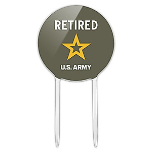 Acrylic U.S. Army Retired Logo Cake Topper Party Decoration for Wedding Anniversary Birthday Graduation