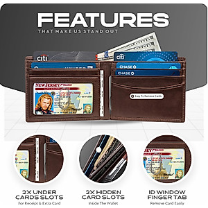 Wallet for Men’s - Genuine Leather Slim Bifold RFID Wallet - Gift for Men Packed in Stylish Gift Box