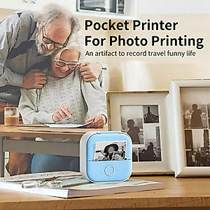 HEALT Sticker Printer- Portable Pocket Printer, Bluetooth Thermal Photo Printer Mini Thermal Printer for iPhone, DIY Journal, Memo, Sticker and Notes, Compatible with Tablets (Pink)