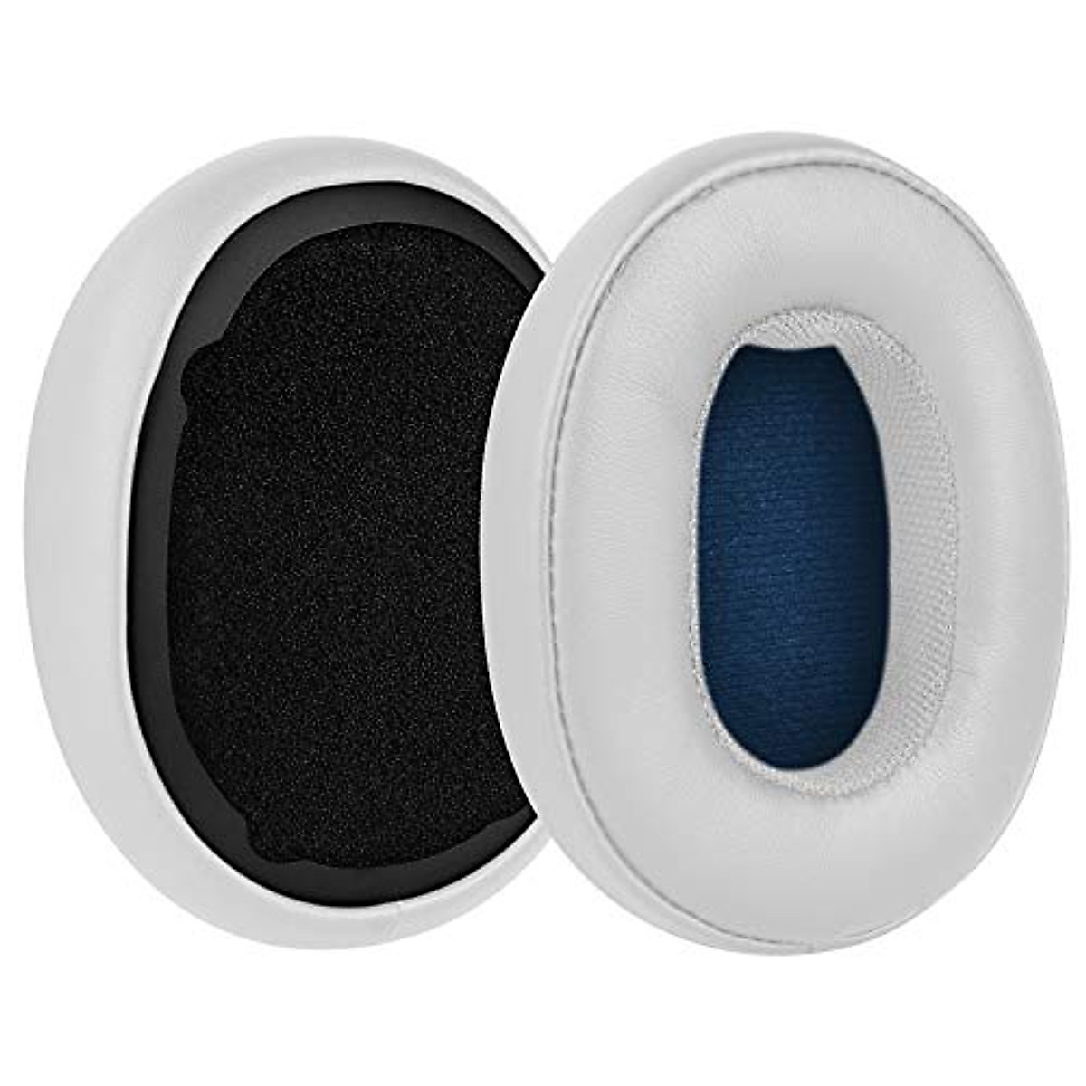 Geekria QuickFit Replacement Ear Pads for Skullcandy Crusher Wireless, Crusher Evo, Crusher ANC, Hesh 3 Headphones Earpads, Headset Ear Cushion Repair Parts (White)
