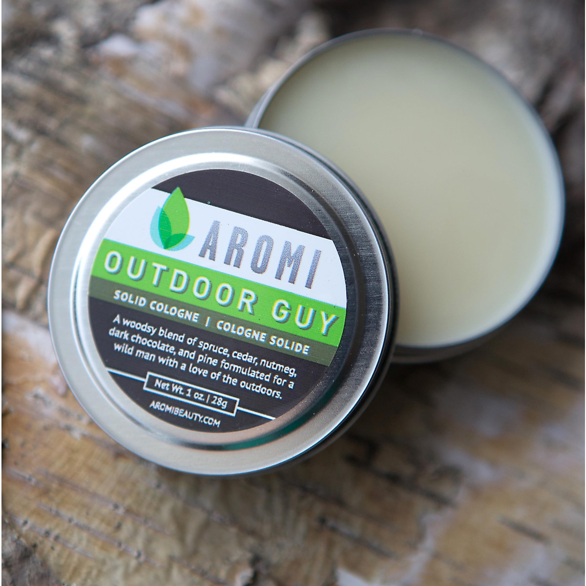 Aromi Solid Cologne | Woodsy, Earthy Men's Fragrance, Pine, Spruce, and Cedar Scent, Vegan, Cruelty-free, Father's Day Gift, Alcohol-Free (Outdoor Guy)