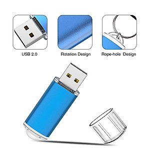 Flash drive, wellsenn USB Flash Drive 32 GB X 5 Bulk Memory Stick Jump Drive External Drives USB Stick USB Storage Portable Thumb Drive Pen Drive Pack 5 Mixed Coler (Red, Blue, Green, Purple and Orang