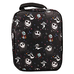 Nightmare Before Christmas Backpack with Lunch Box Set - Bundle with 16” Nightmare Before Christmas Backpack, Lunch Bag, Stickers, Water Bottle, More | Jack Skellington Backpack