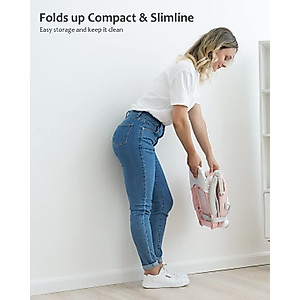 UBRAVOO 2in1 Portable Toddler Booster Seat, Grow with Baby Booster Seat for Dining Table with Removable Tray & Seat Pad, high Chair for Travel, ACE1013 Pink Flamingos