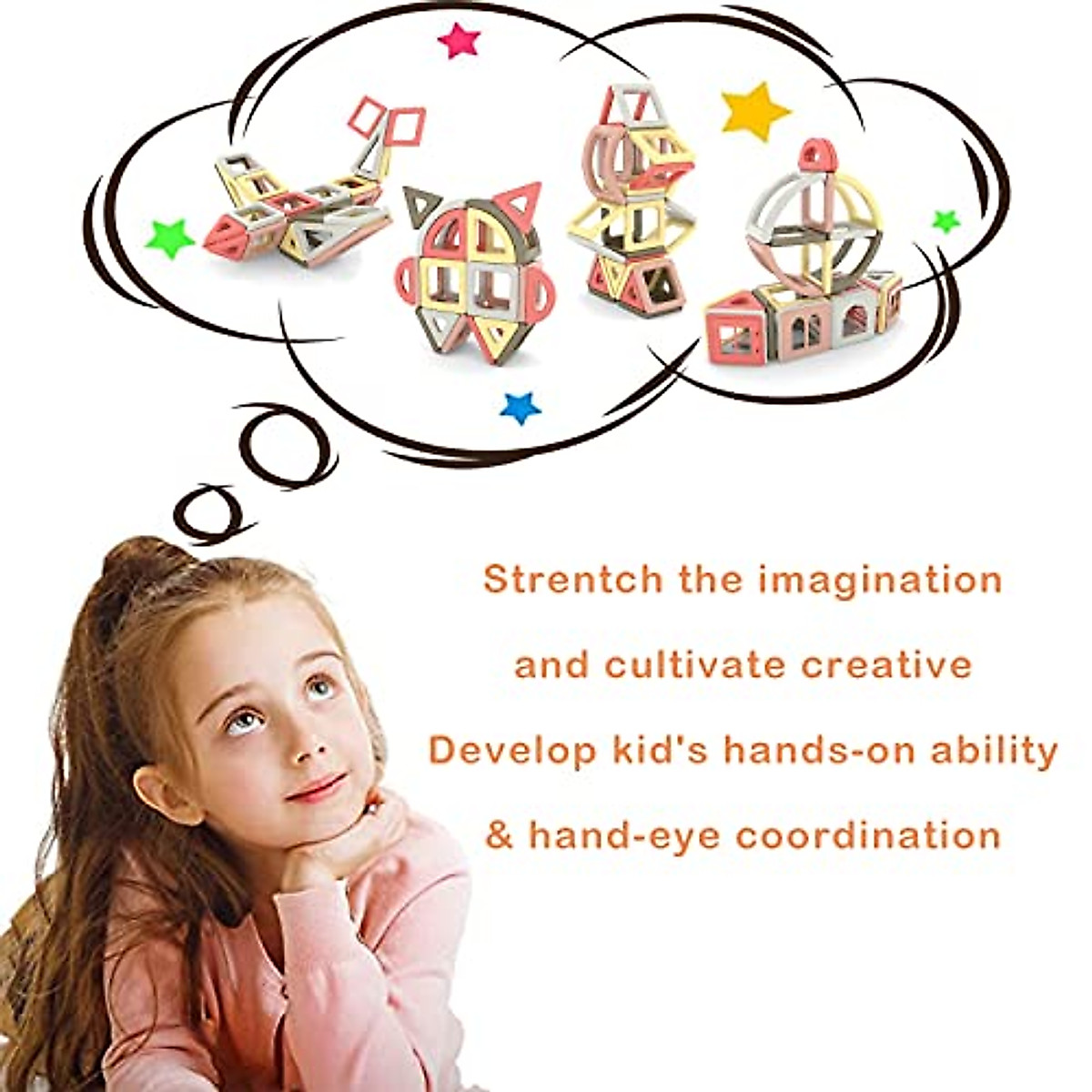 AOMIKS Magnetic Blocks Tiles 162PCS for Kids Ages 3+ Years Old Creativity & Educational 3D Mini Magnetic Building Toys for Girls and Boys Birthday STEM Magnetic Building Tiles Set