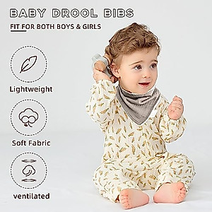 duludulu Muslin Baby Bibs, Baby Bandana Drool Bibs for Baby Girl&Boy, 8 Pack Baby Bibs for Drooling and Teething, 100% Soft and Absorbent Cotton 8 Solid Colors Set