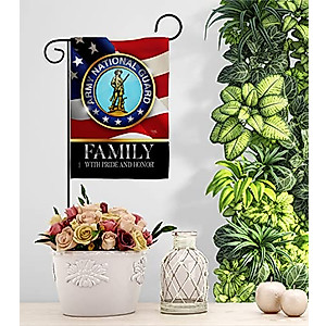 Breeze Decor Army National Guard Family Garden Flag Armed Forces ANG United State American Military Veteran Retire Official House Banner Small Yard Gift Double-Sided, Made in USA