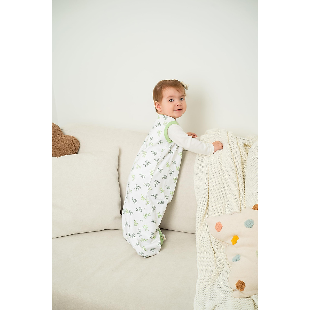 Baby Wearable Blanket, Breathable Cotton Sleep Sacks for 6-12 Months, 2 Pack Unisex Sleeping Bag Sack, Medium Size, 2-Way Zipper, 0.5 Tog