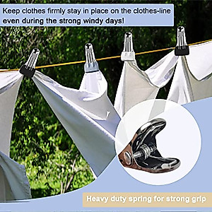 30 Pack Heavy Duty Clothes Pins for Hanging Clothes,Stainless Steel Strong Clips for Clothes ,Crafts,Beach Towel,Kitchen Clips Sock,Fabric,Utility Clips Drying Pegs for Outdoor Clothesline Clips